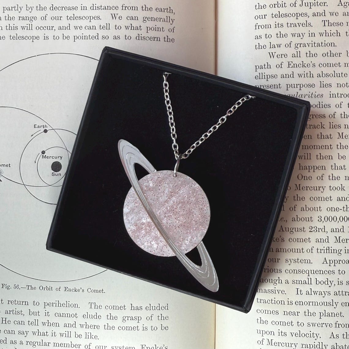 Large Sparkly PLANET Necklace - Etsy