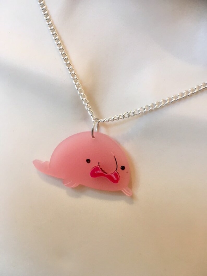 Pink Frosted Acrylic 'BLOB FISH' Necklace - Etsy