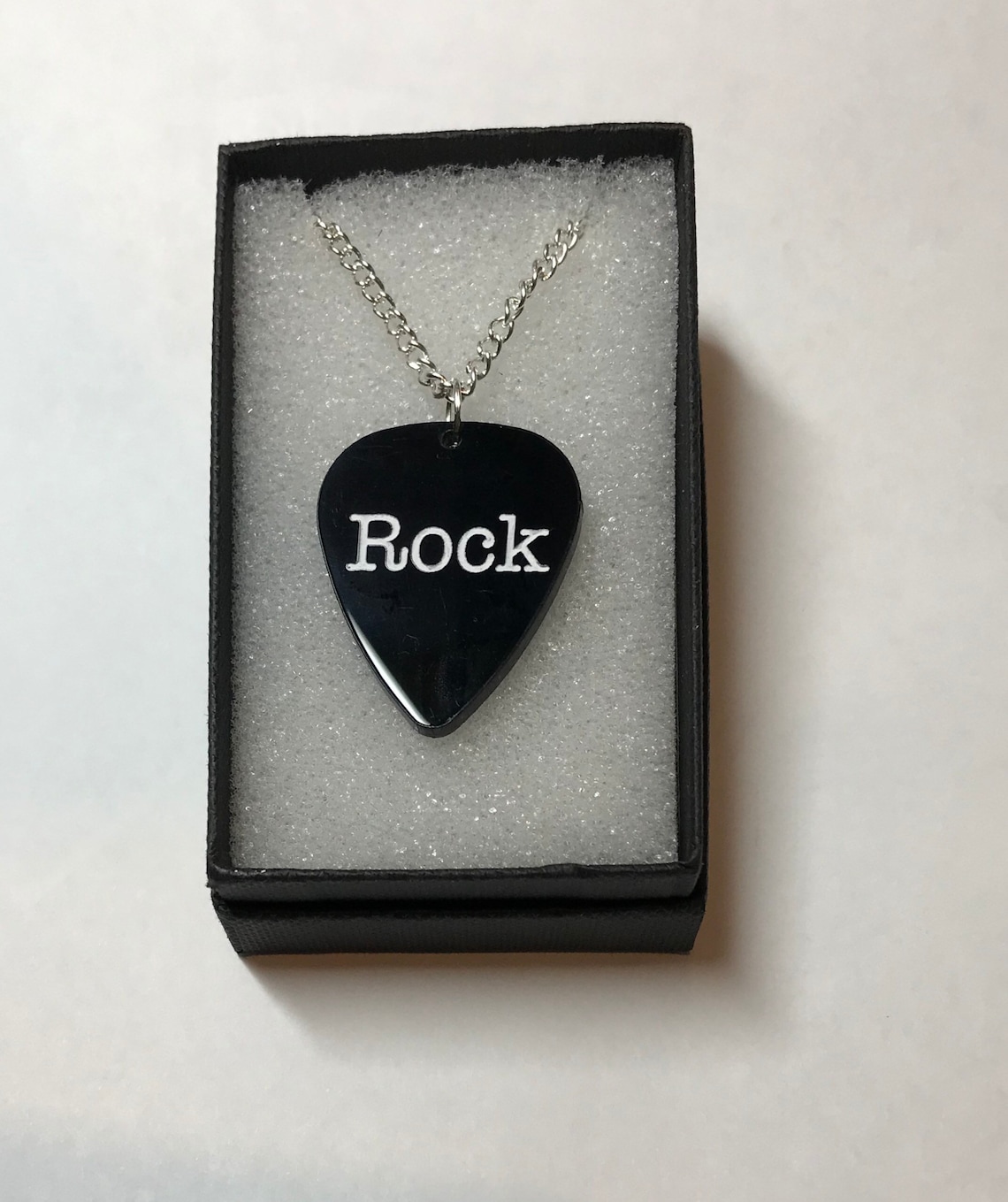 Rock....plectrum Shaped Laser Cut Acrylic Necklace - Etsy