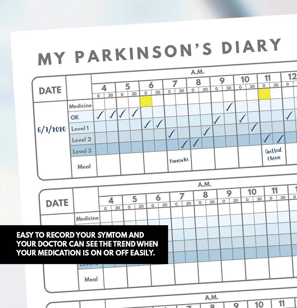 My Parkinson's Diary Planner, Parkinson's Planner, Parkinson's Disease ...