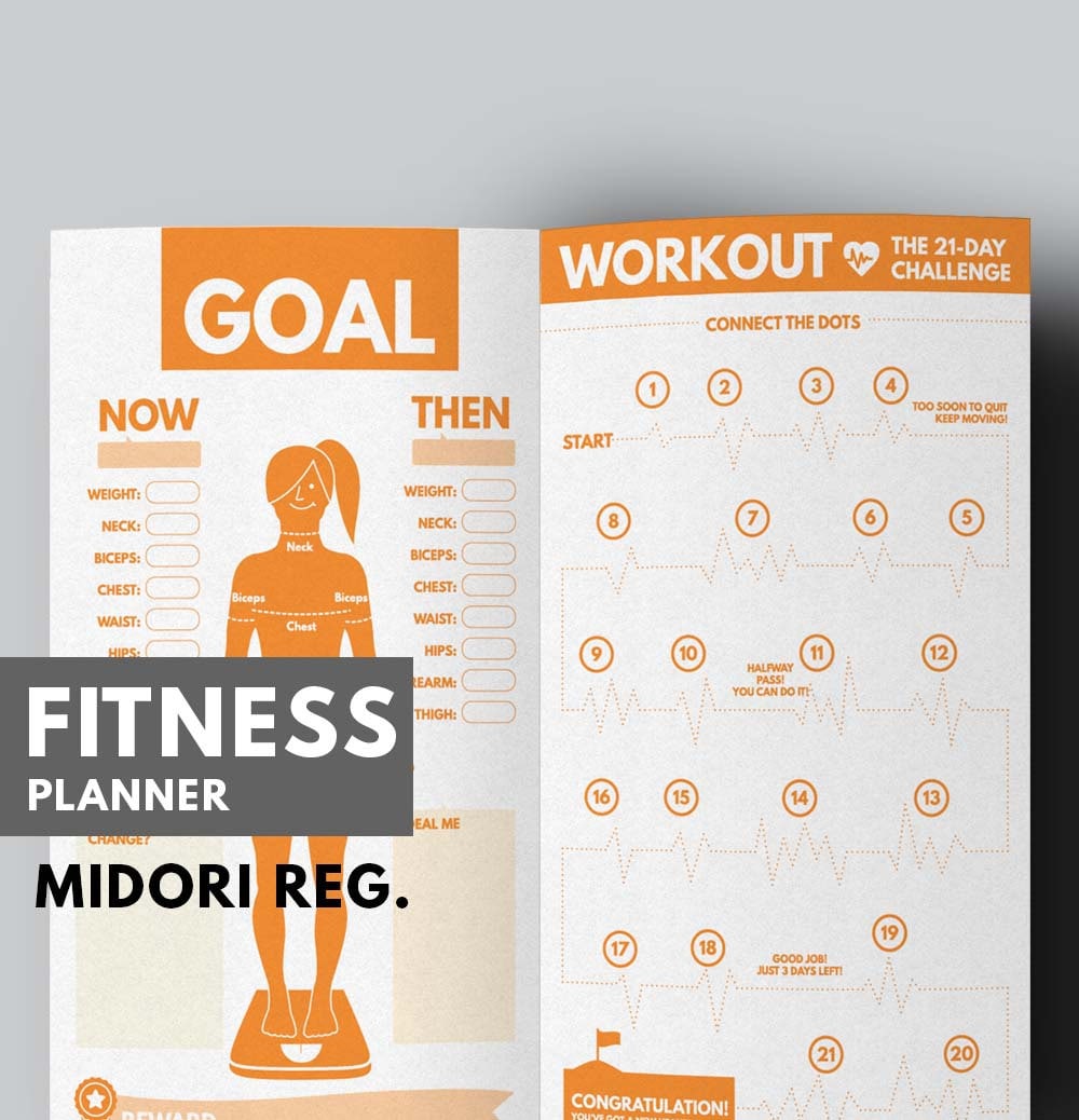 Fitness Planner Printable for Travelers Notebook Fitness | Etsy
