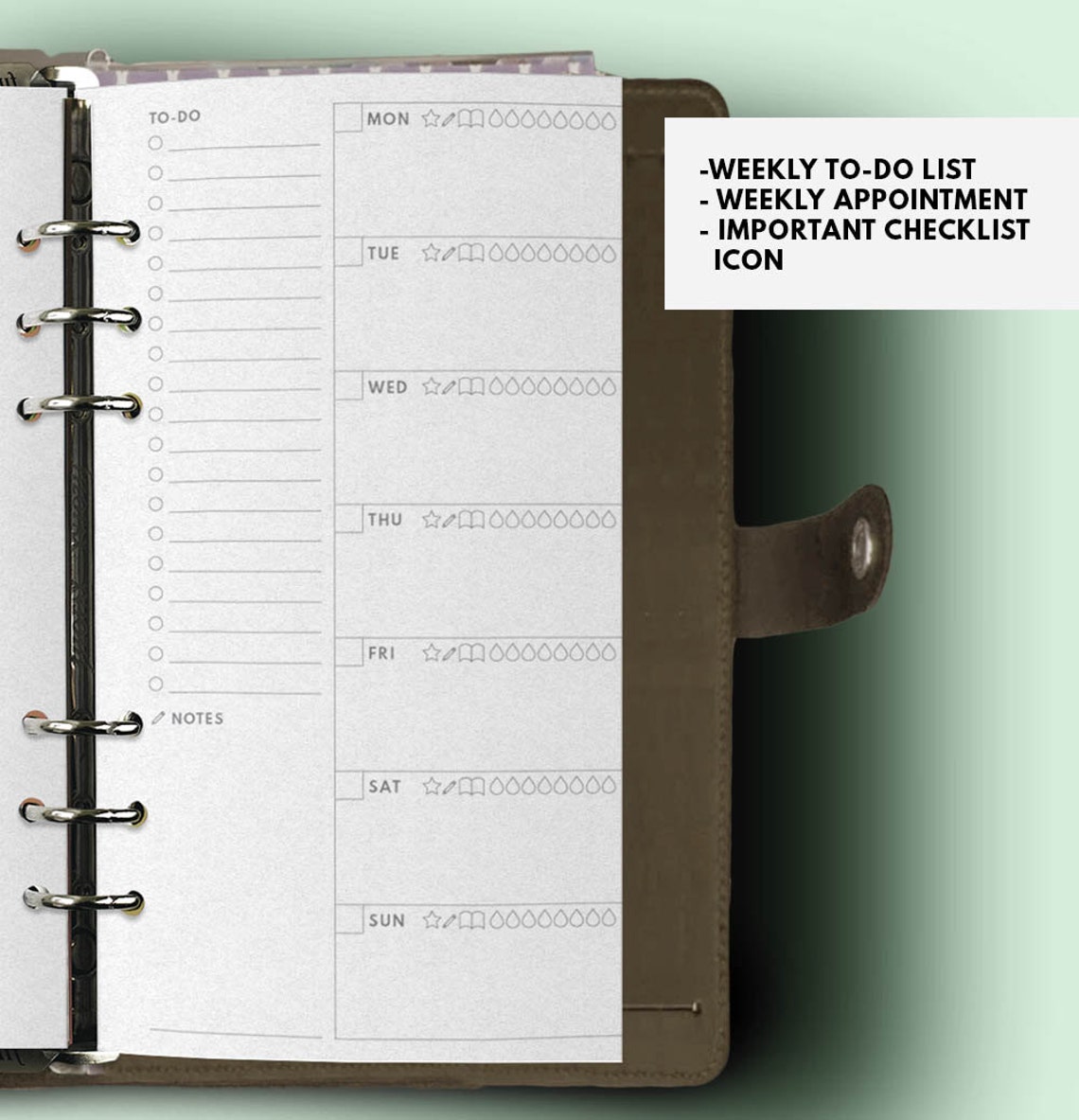 At a Glance Undated Weekly Planner Personal Planner Insert | Etsy