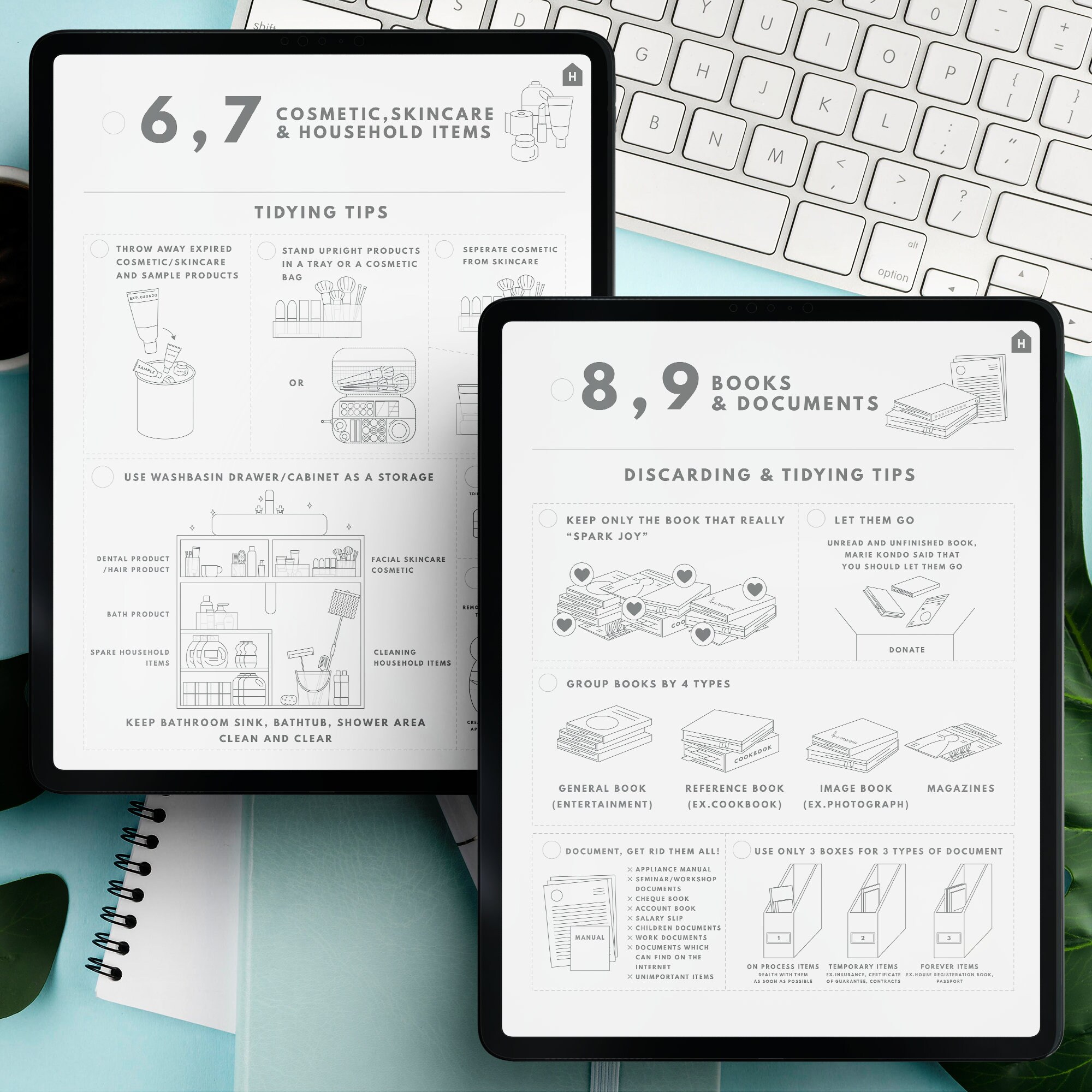 Tidying up Digital Planner Inspired by Marie Kondo, the Konmari Method ...