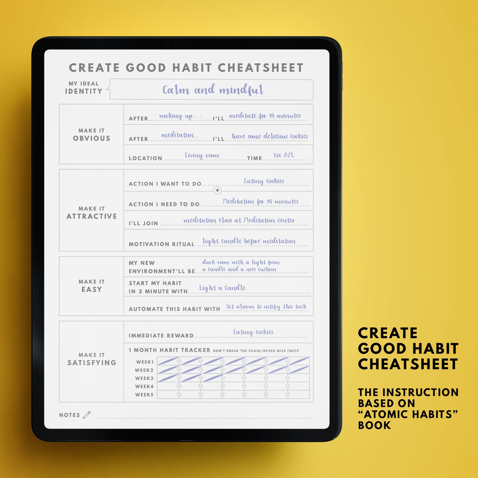 Atomic Habits Digital Planner, Goodnotes Planner, Create Good Habit ...