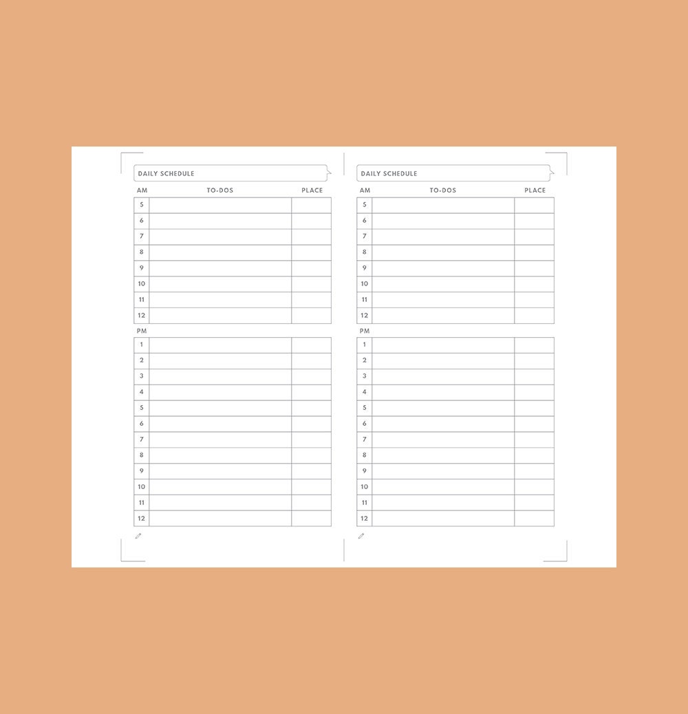 Daily Hourly Planner Printable for Midori Travelers Notebook - Etsy