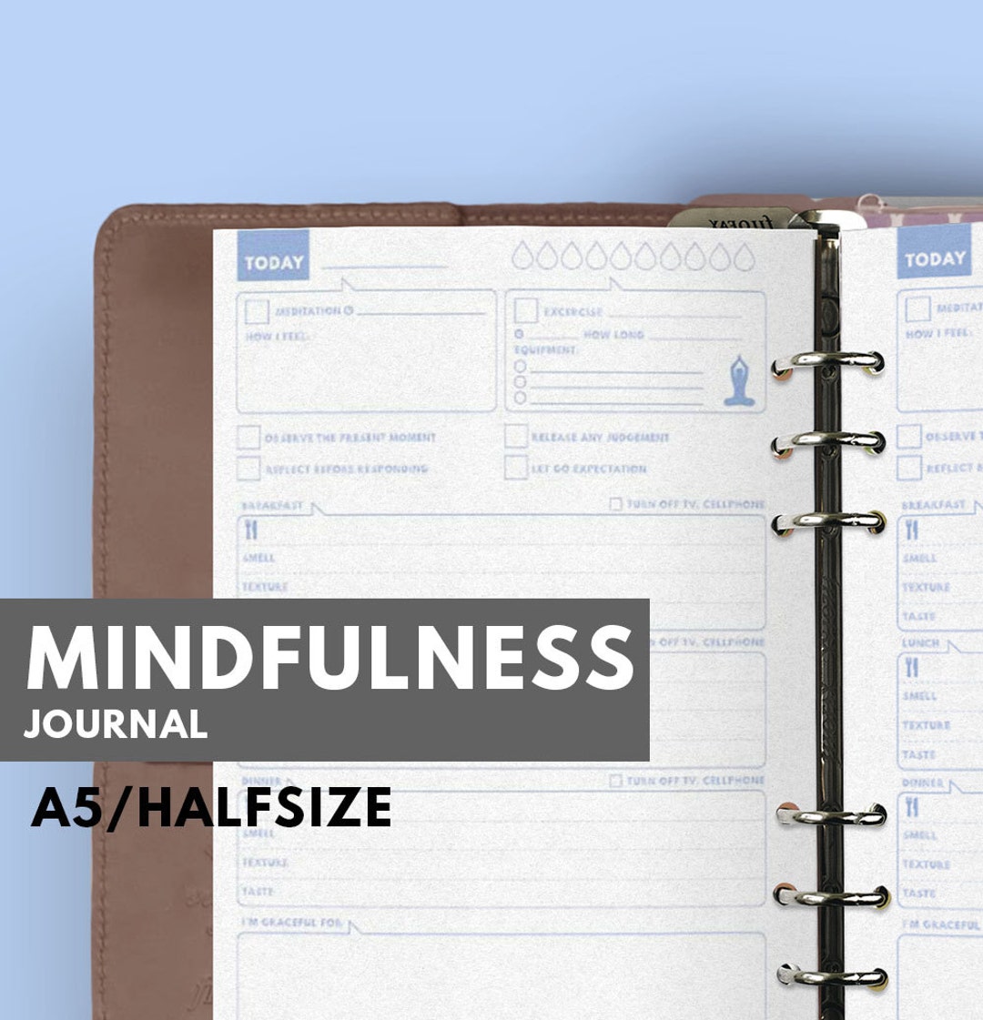Mindfulness Journal, Mindfulness Planner Printable, Gratitude Journal ...