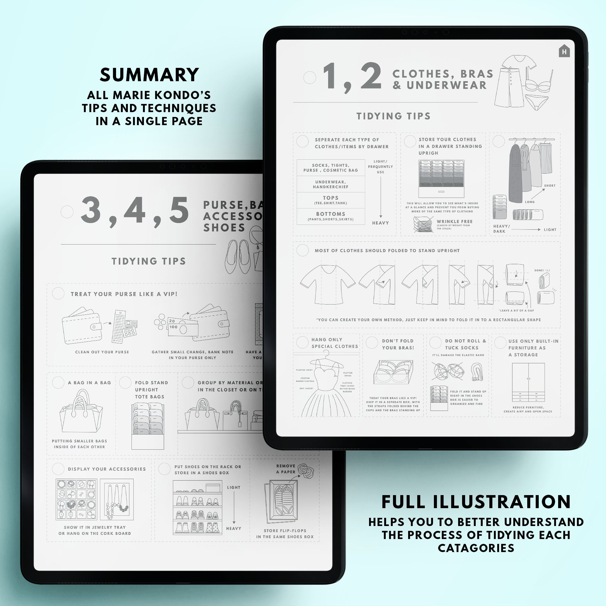 Tidying up Digital Planner Inspired by Marie Kondo, the Konmari Method ...
