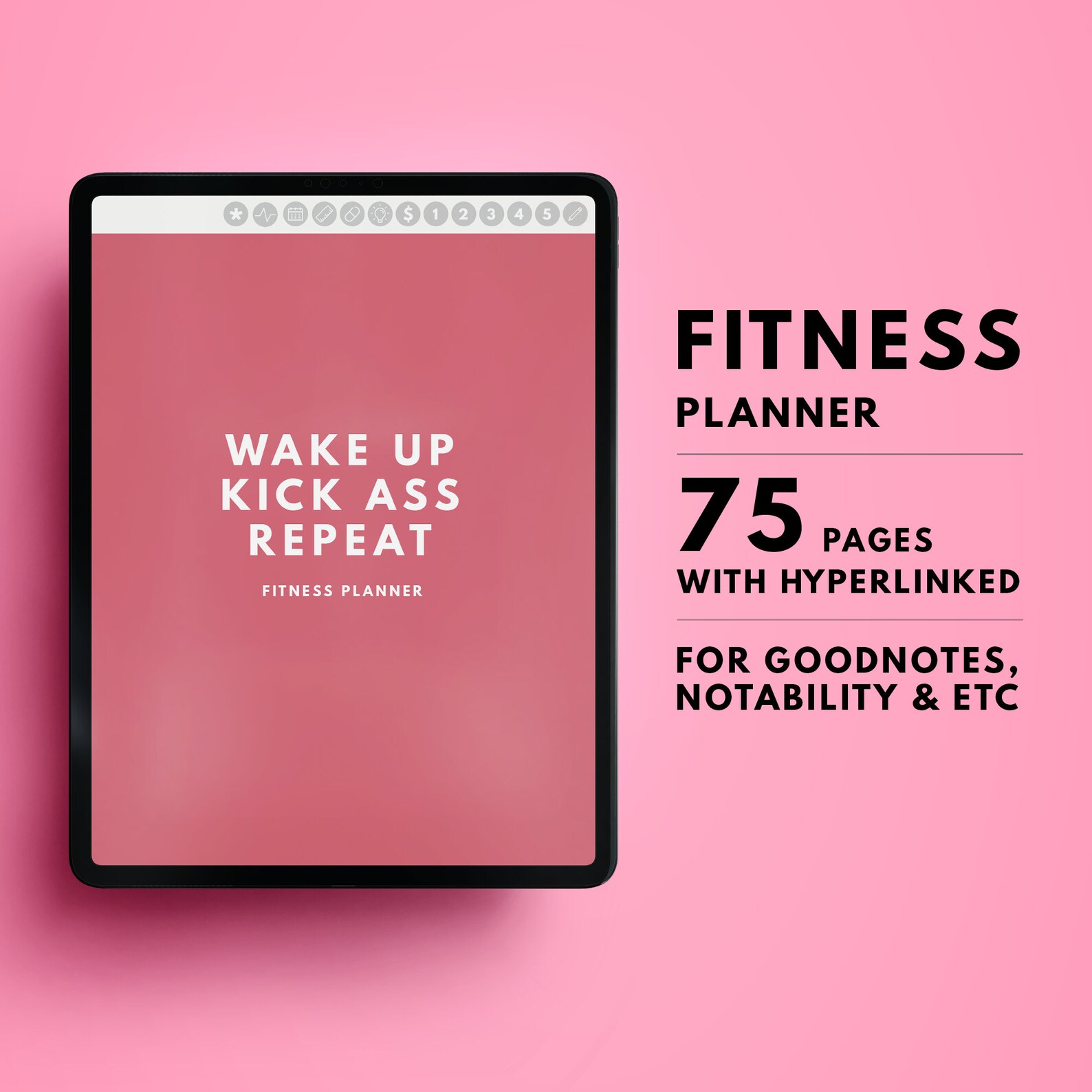 Vertical Digital Fitness Planner With Hyperlinked for Goodnotes ...