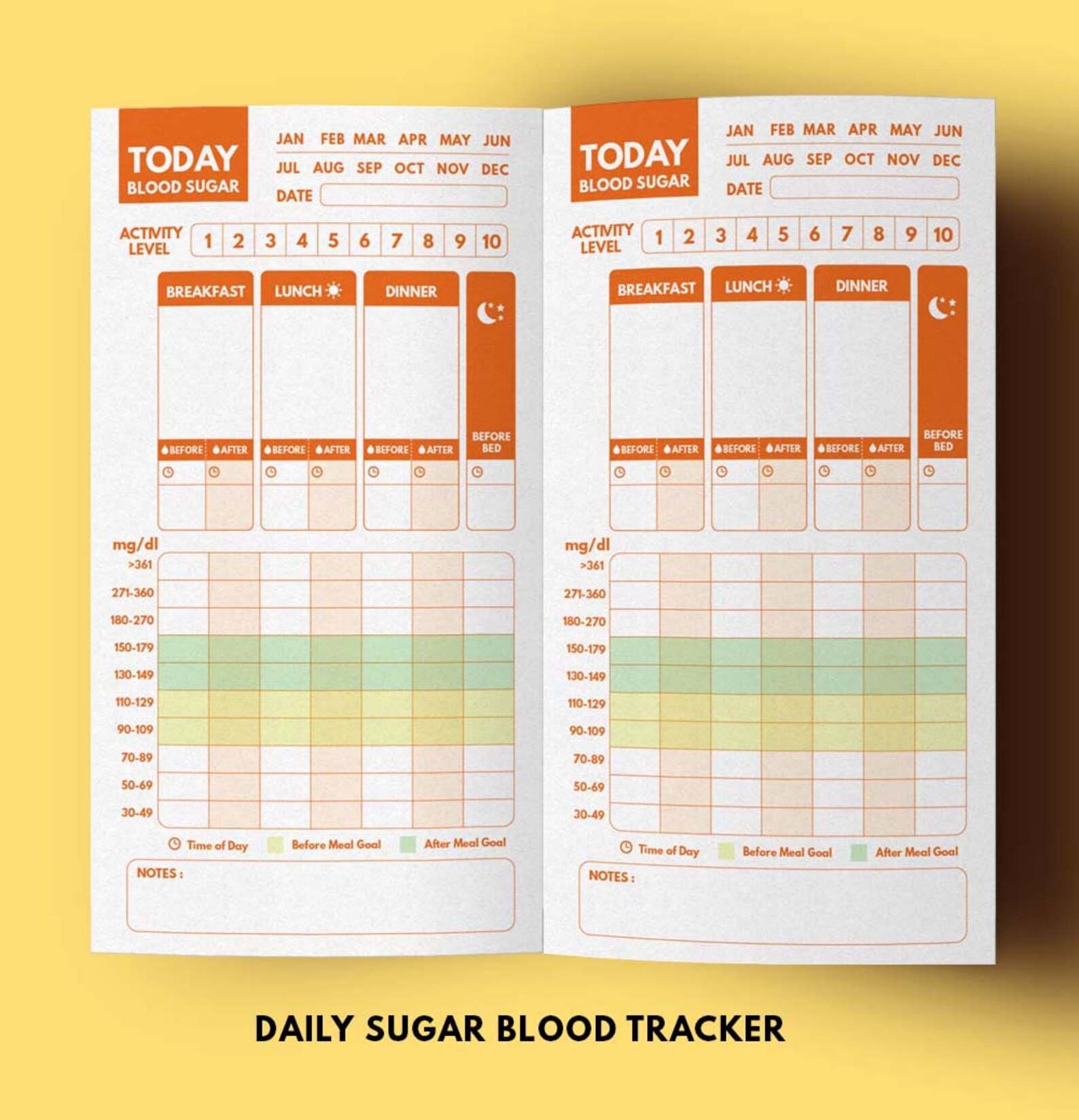 Blood Sugar Tracker TN Insert, Type 1 Diabetes Printable Planner ...