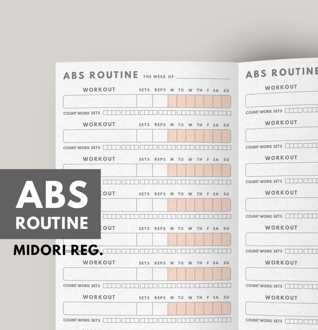 Abs Workout Routine Tracker, Printable Weight Loss Habit Tracker for ...