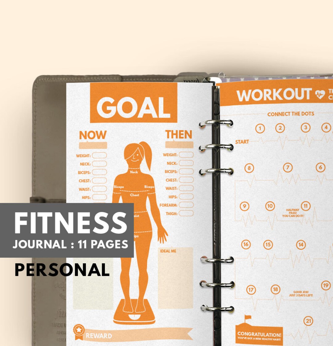 Printable Fitness Planner for Personal Size Planner, Weekly Daily ...