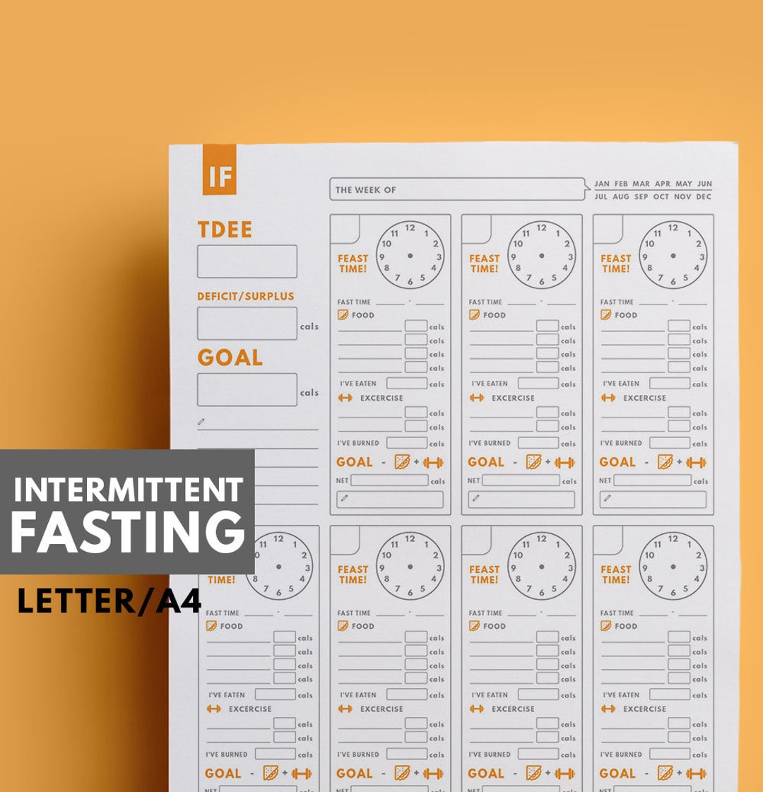 Intermittent Fasting Planner Printable | IF Planner | Printable Weight ...