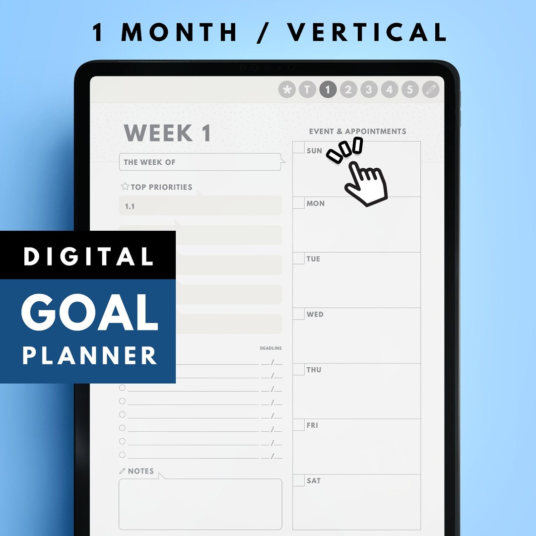 Goodnotes Digital Goal Planner With Hyperlink for Ipad, Project Planner ...
