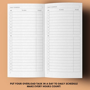 Daily Hourly Planner Printable for Midori Travelers Notebook - Etsy