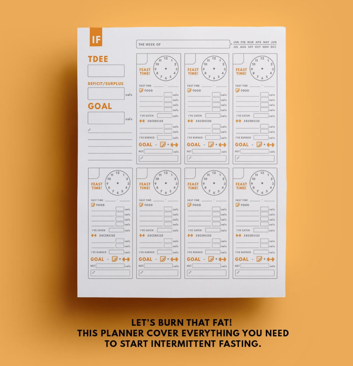 Intermittent Fasting Planner Printable | IF Planner | Printable Weight ...