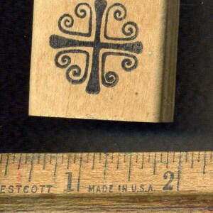 Rubber Stamp Cross With Spirals - Etsy