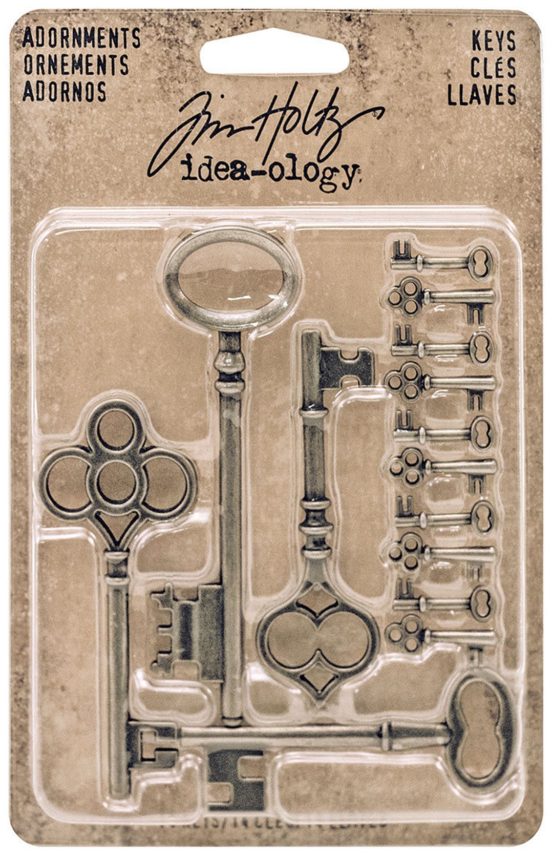 Tim Holtz Idea-ology Metal Adornments Antique Metal Silver Keys ...