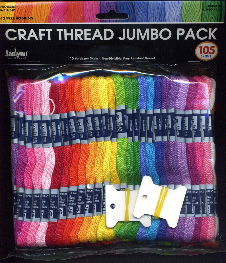 Janlynn Craft Thread Jumbo Pack 9.9yd 105/pkg - Etsy