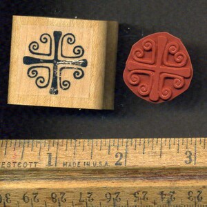 Rubber Stamp Cross With Spirals - Etsy