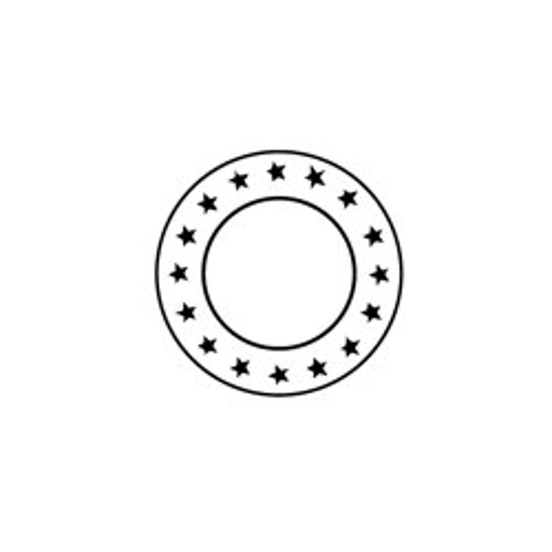 Rubber Stamp Faux Postage Circle With Stars - Etsy