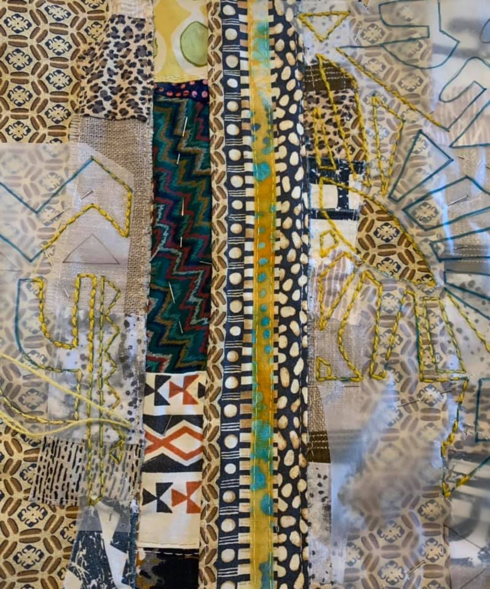 Experimental Art Quilt #3 - Earth Tones - Etsy