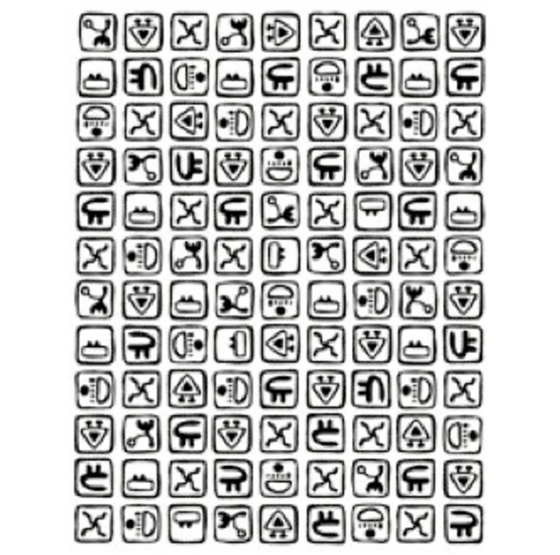 Unmounted Rubber Stamp Square Glyphs Pattern - Etsy