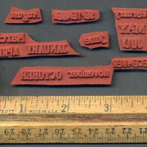 Unmounted Rubber Stamp Set - Months of the Year - Etsy