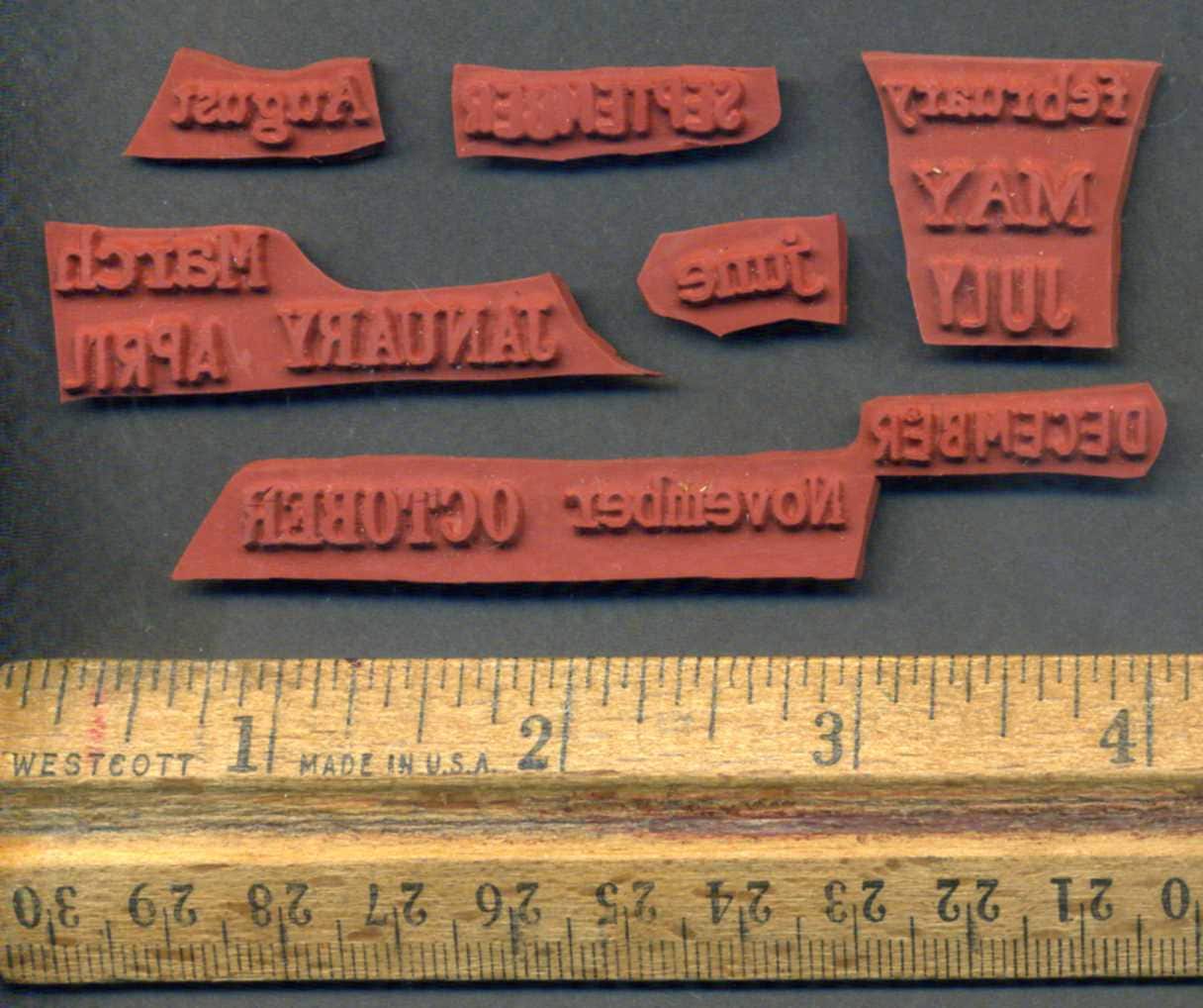 Unmounted Rubber Stamp Set Months of the Year | Etsy