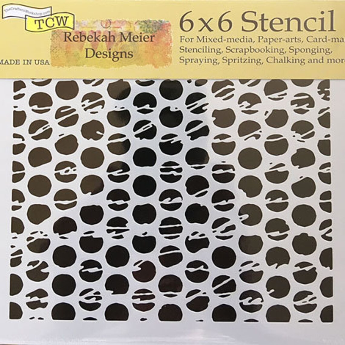 Mini Script Dots 6x6 Stencil - Etsy