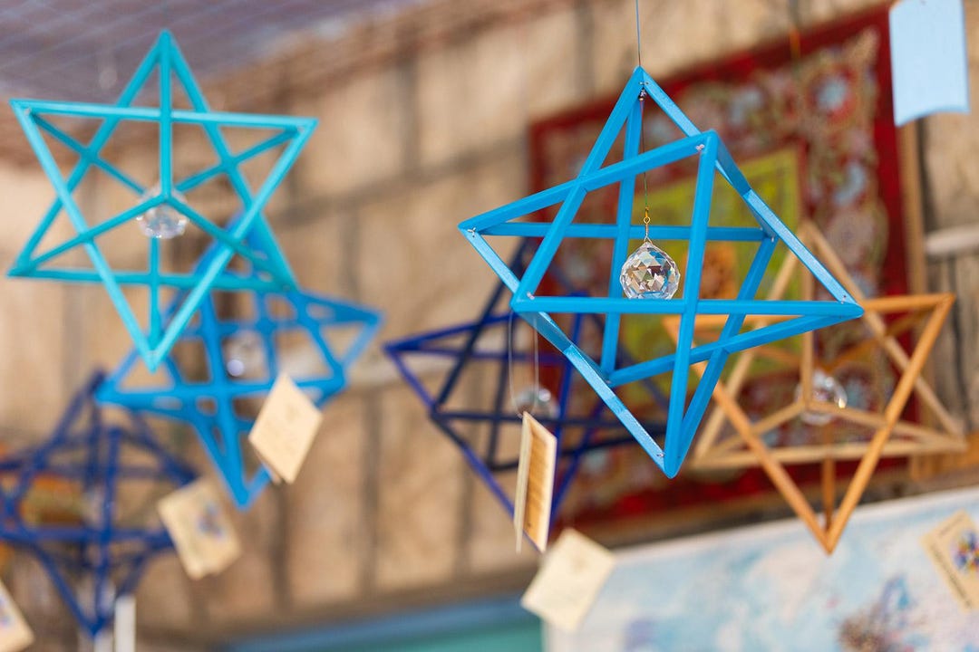 Star of David Mobile With Crystal, Merkaba - Etsy