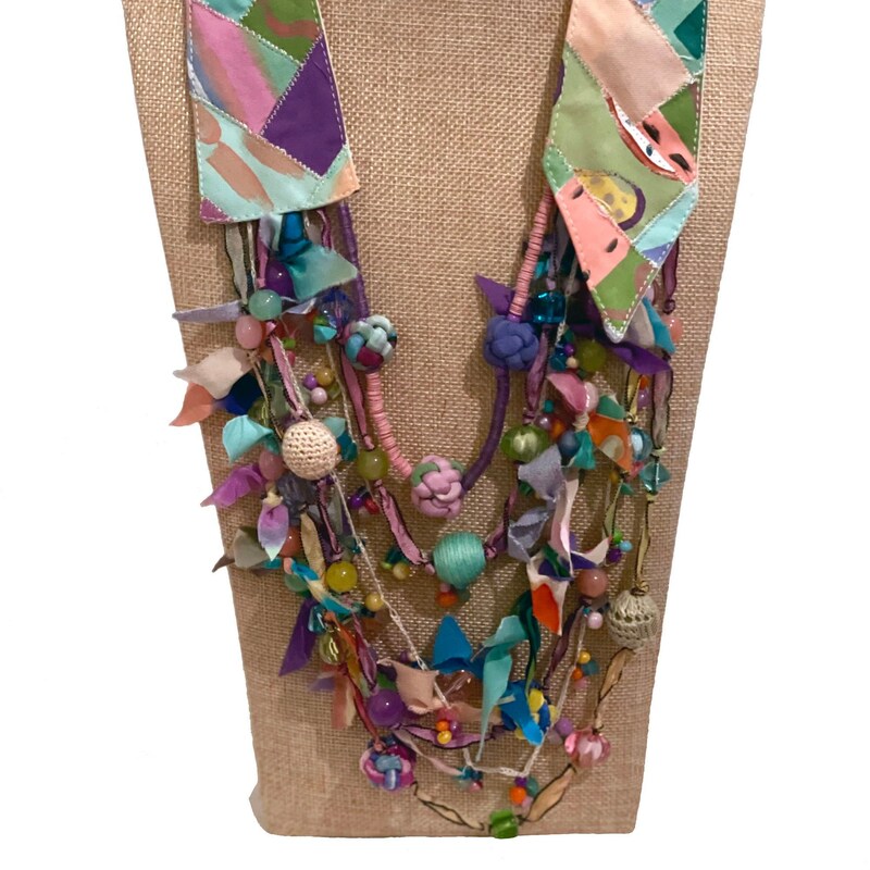 Fabric Bead Necklace - Etsy