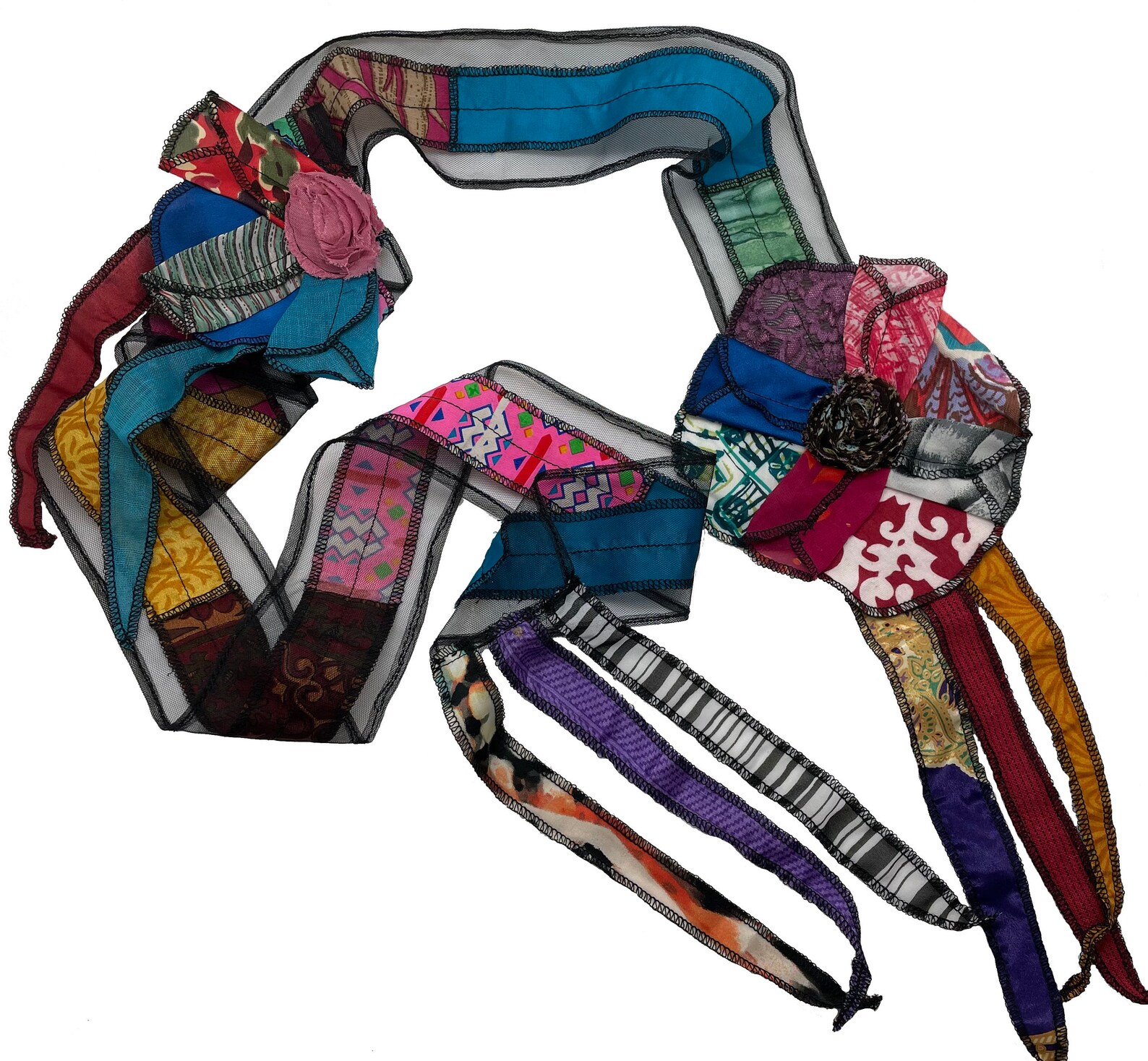 LRW DESIGNS Womens Handmade Oblong Scarf Made From Tulle and Recycled ...