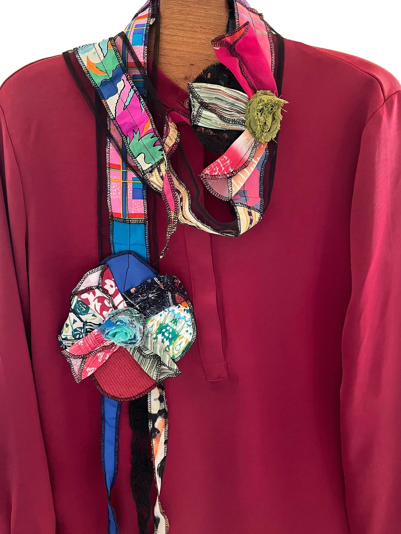 LRW DESIGNS Womens Handmade Oblong Scarf Made From Tulle and Recycled ...