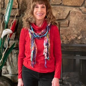 Multi Strand Cowl Yarn Scarf Made From Upcycled Shredded Fabrics and ...