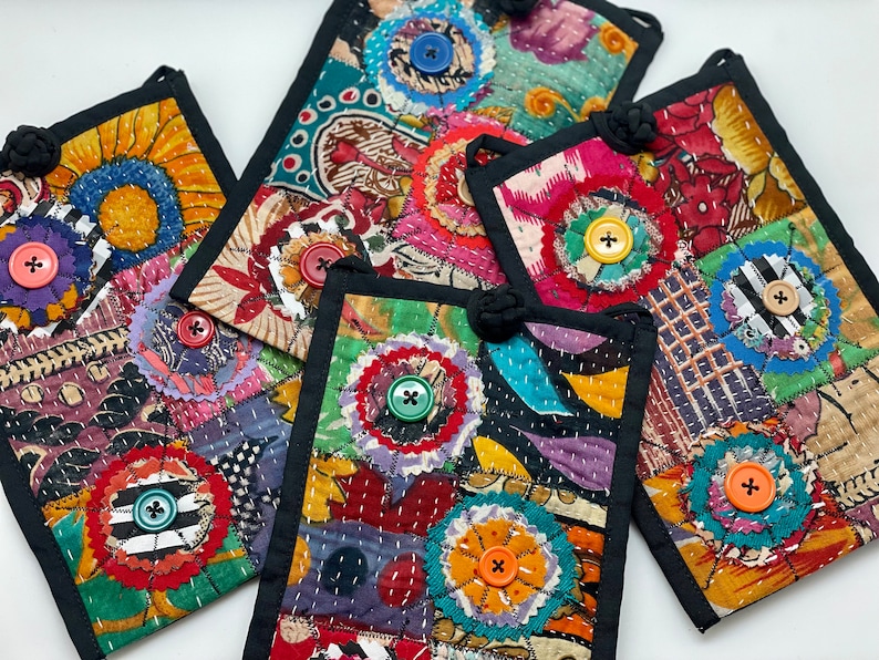 Recycled Sari Fabric Cross Body Cell Phone Bag - LRW Designs - Etsy