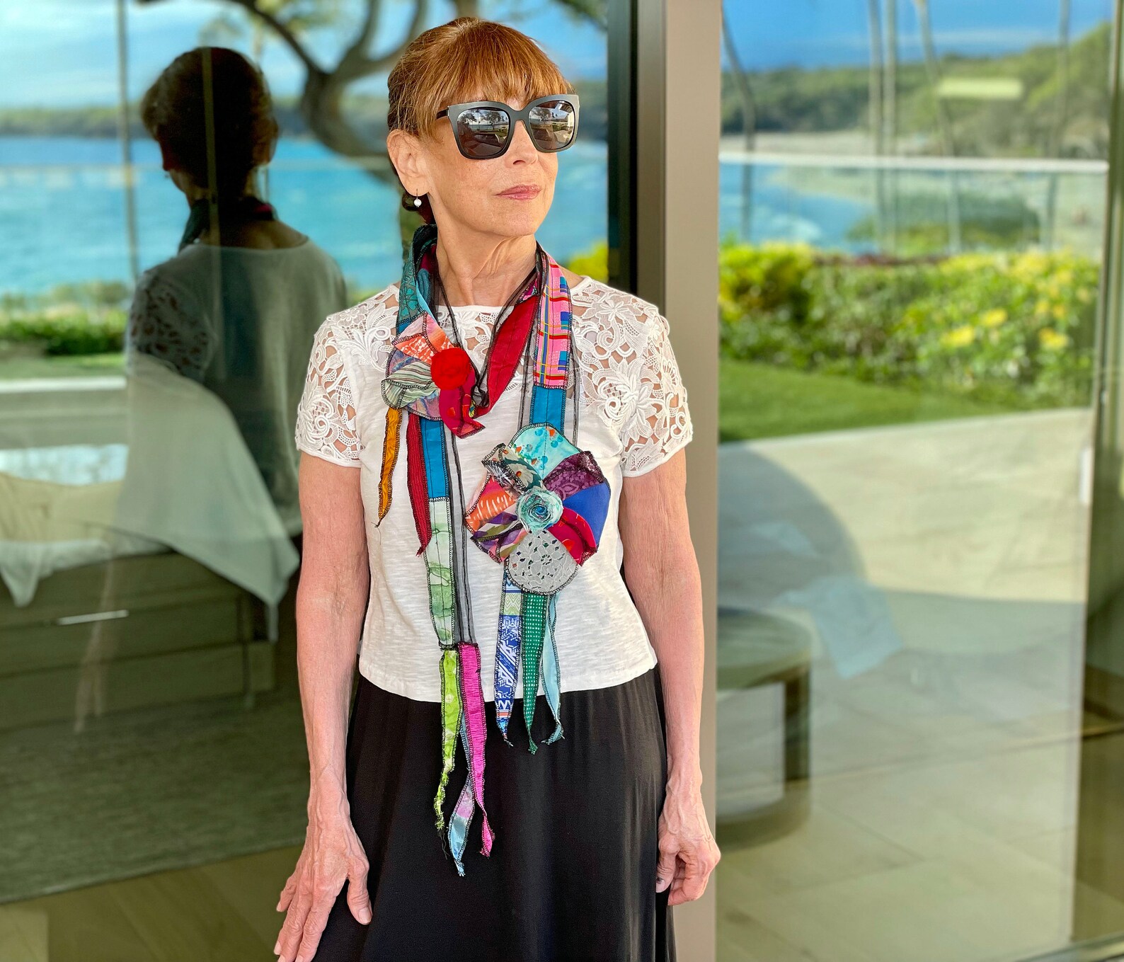 LRW DESIGNS Womens Handmade Oblong Scarf Made From Tulle and Recycled ...