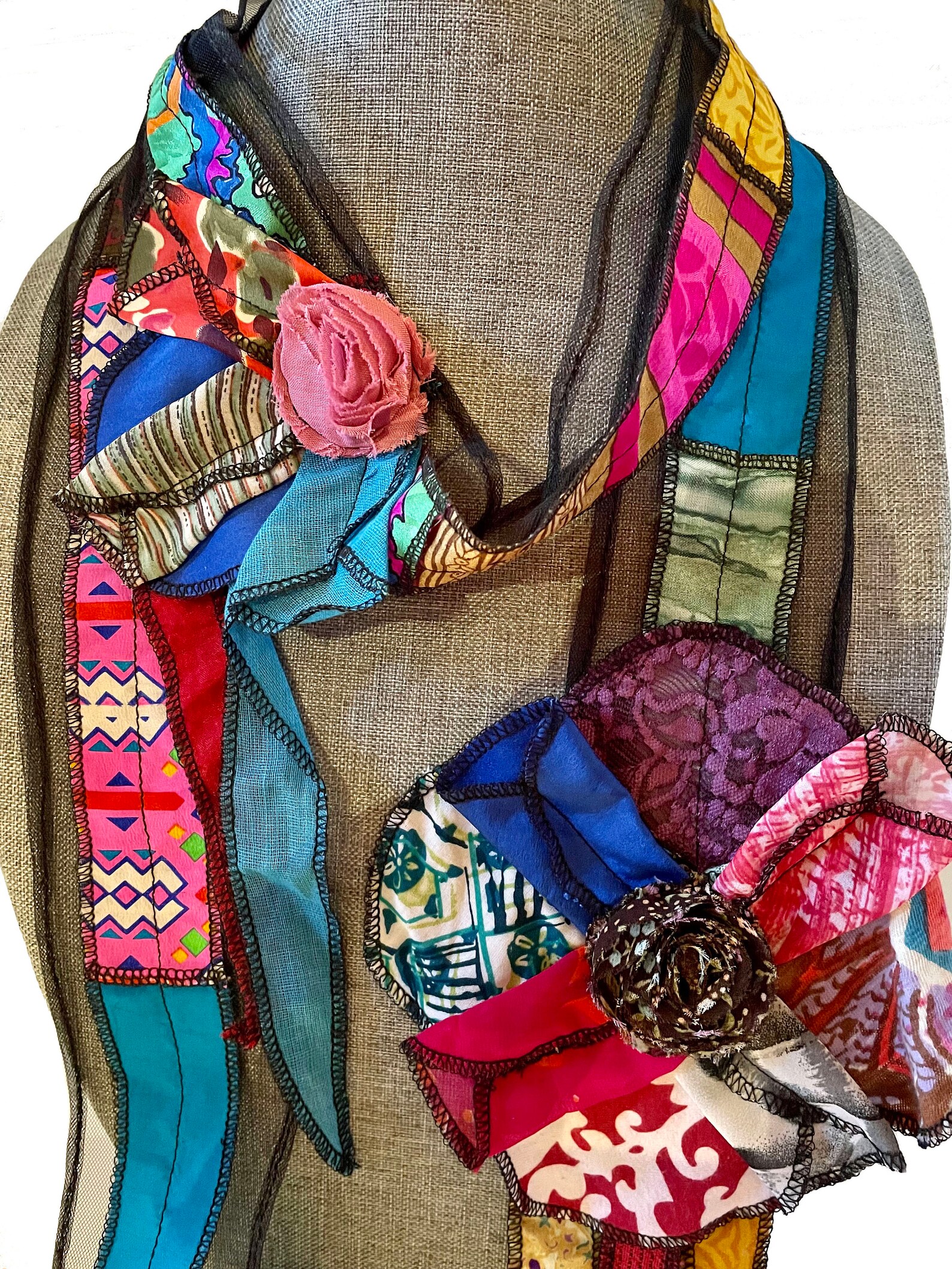 LRW DESIGNS - Women’s Handmade Oblong Scarf Made From Tulle and ...