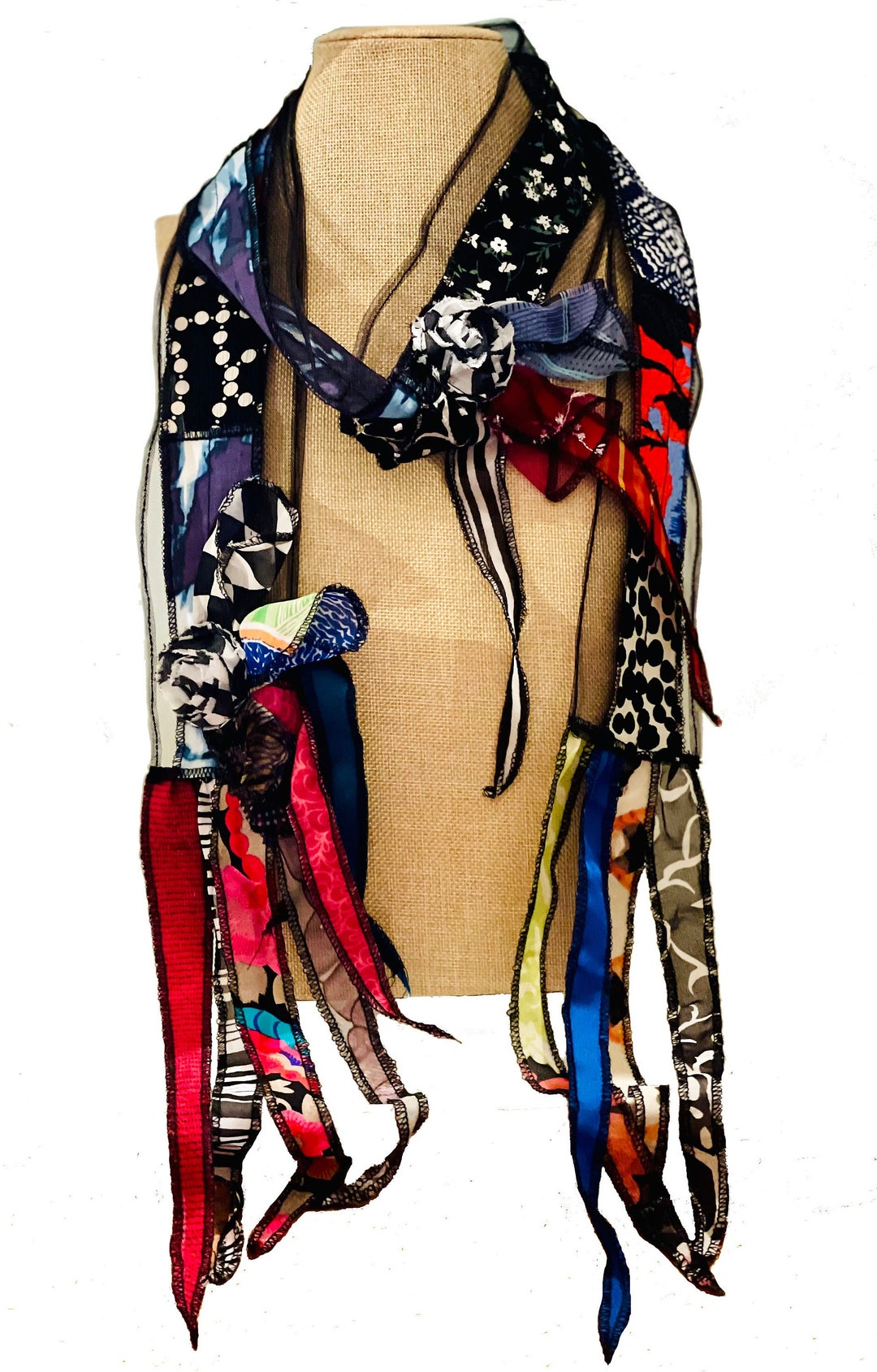 LRW DESIGNS - Women’s Handmade Oblong Scarf Made Recycled Assorted ...