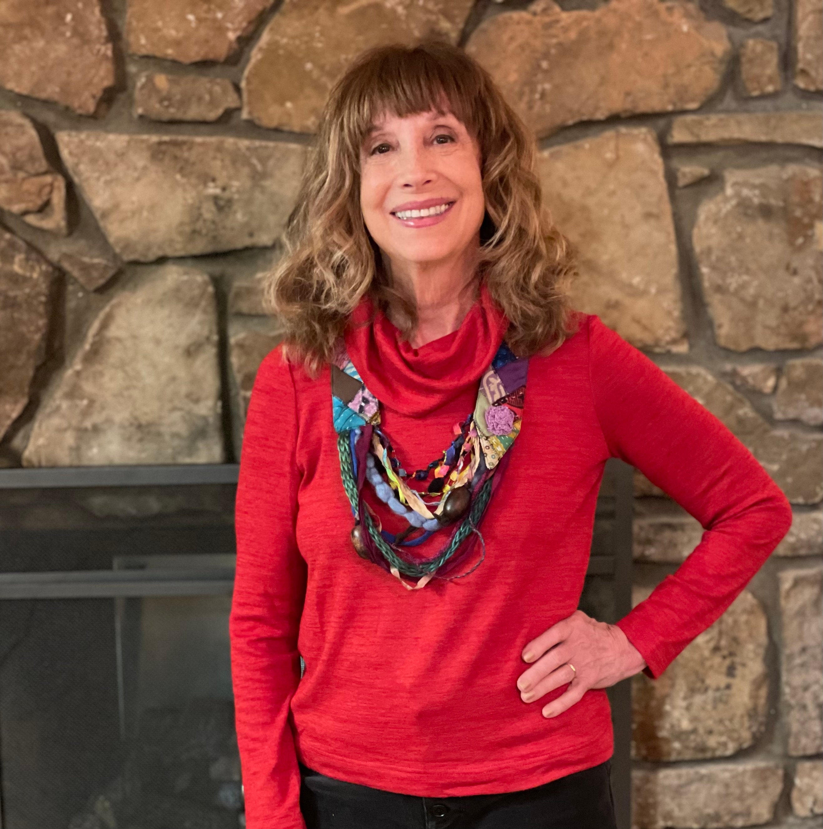 Women’s Colorful Multi Strand Recycled Sari Fabric and Yarn Waterfall ...