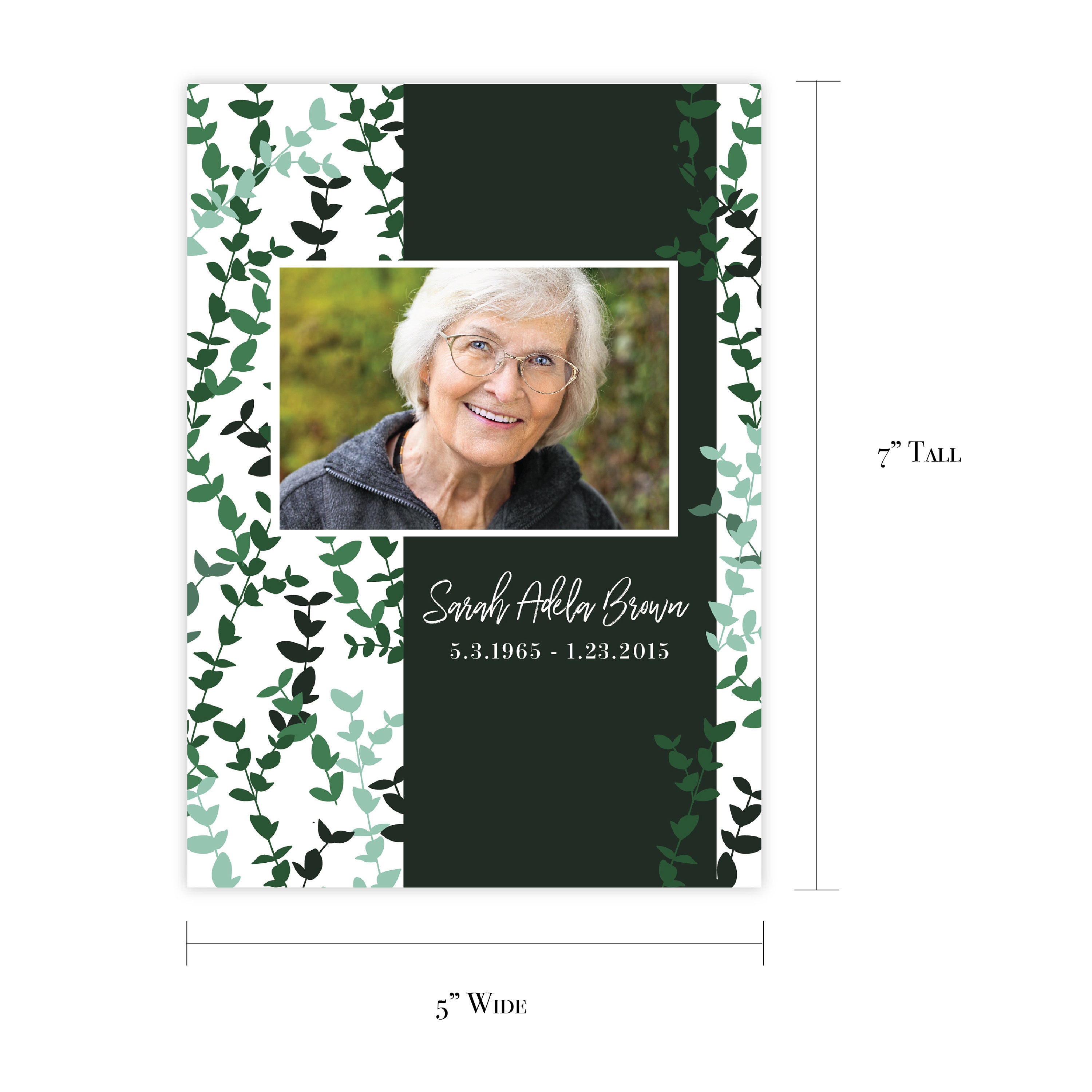 Teal Greenery Funeral Program Printable Floral Memorial Program Printed ...
