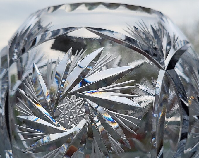 Monica Pinwheel Footed Rose Bowl, Crystal Clear Industries, Crafted in ...