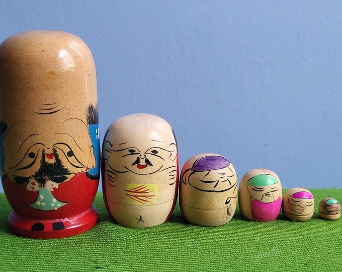 Nesting Dolls 6 Shichi-fuku-jin Each Smaller Than the Last, Made in ...