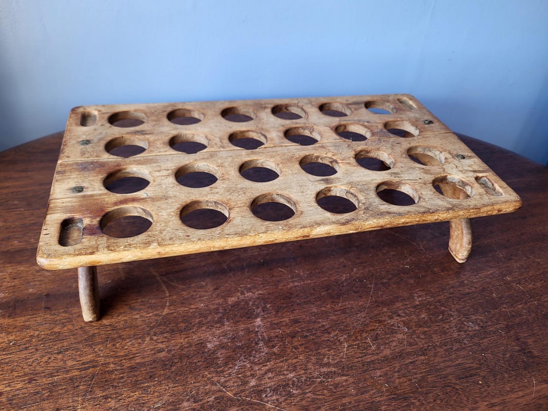 Antique Egg Rack Wood Kitchenalia Holds 24 Eggs Primitive Kitchen ...