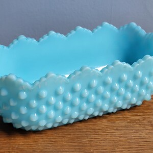 Fenton 8 Inch Oblong Planter Light Blue Hobnail Dish Oval Bowl ...