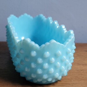 Fenton 8 Inch Oblong Planter Light Blue Hobnail Dish Oval Bowl ...