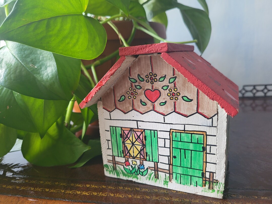 Painted Wooden Home, Handpainted Folk Art, Decoration. Handmade Wood ...