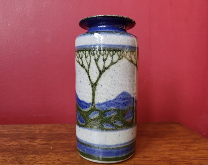 Knauff Pottery Vase Art Nouveau Vintage Handpainted, Gray Clay Green ...