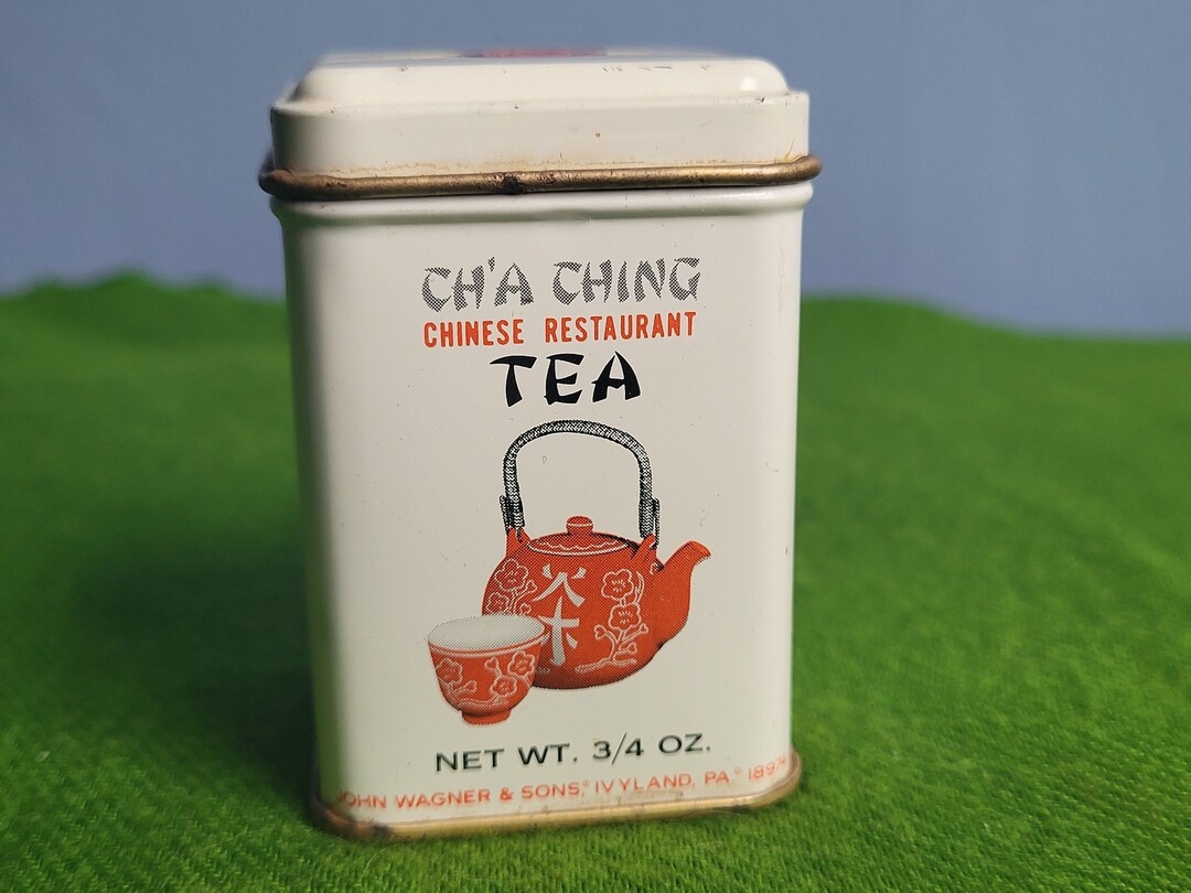 Ch'a Ching Chinese Restaurant Tea Tin Only, Vintage Tea Tin, Red Teapot ...