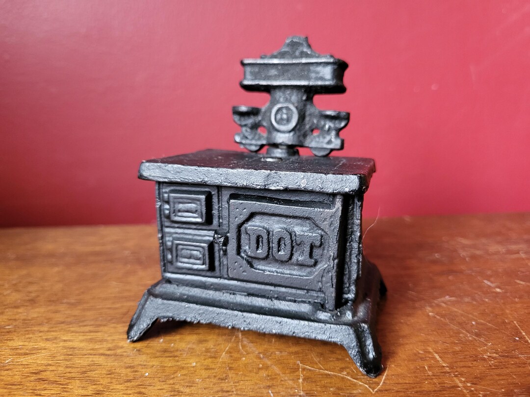 Dollhouse Cast Iron Stove Miniature Wood Burning Stove Replica DOT Cook ...