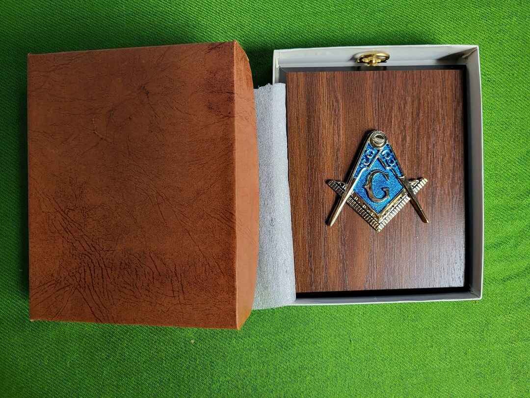 Masonic Plaque Blue Square and Compass With G on Wooden - Etsy